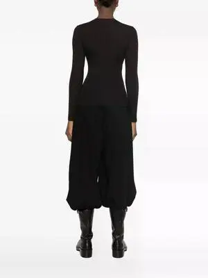 Soft Goat Ribbed-knit Henley Sweater