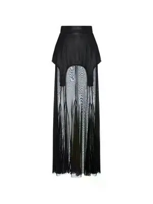 HAMZA Siren Leather-panelled Skirt