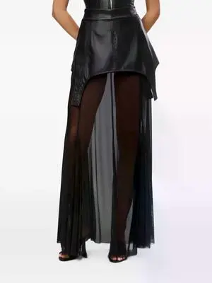 HAMZA Siren Leather-panelled Skirt