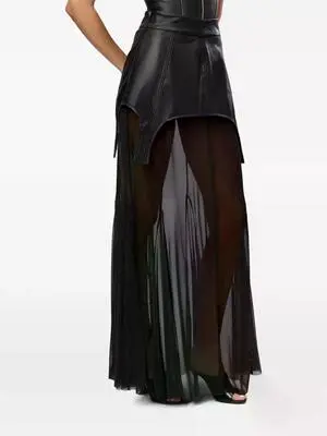 HAMZA Siren Leather-panelled Skirt