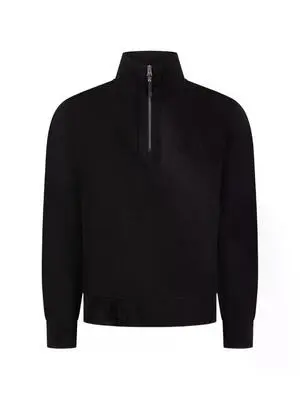 PARAJUMPERS Basic Scoe Quarter-zip Ribbed-trim Sweater - Black