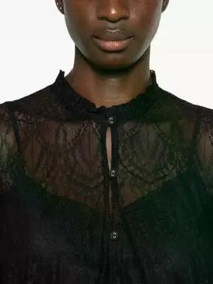 TWINSET Lace-overlay Ruffled-trim Blouse