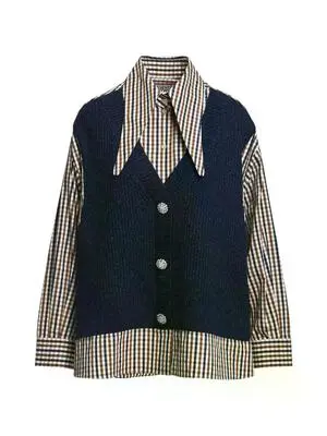 Essentiel Antwerp Check-pattern Crystal-embellished Shirt