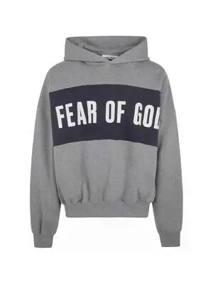 Fear Of God Cropped Relaxed Panelled Hoodie - Grey