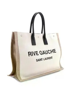 Saint Laurent Rive Gauche Shopper Canvas Tote Bag