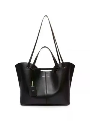 Max Mara Double Nappa-leather Shopper Bag - Black