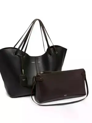 Max Mara Double Nappa-leather Shopper Bag - Black