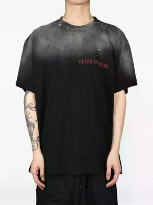 GLASS CYPRESS Distressed Logo-print T-shirt
