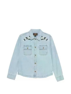 Filson Floral-embroidered Denim Shirt - Blue