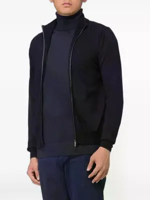 XC Zip-up Merino-wool Cardigan - Blue