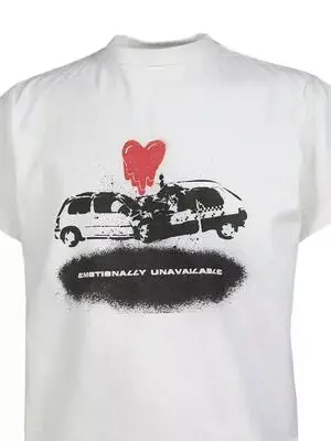 EMOTIONALLY UNAVAILABLE Graphic-print Logo-patch T-shirt