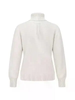 XC Roll-neck Ribbed-trim Sweater - White