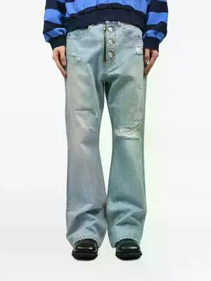 PROTOCOL INDEX Distressed Bootcut Jeans - Blue