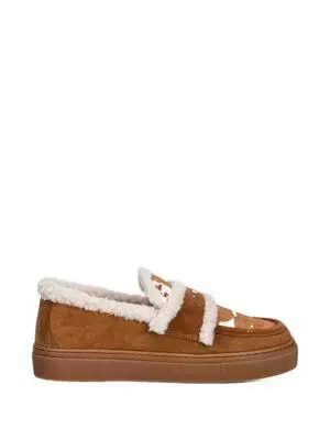 Inuikii Shearling-trim Cow-print Loafers
