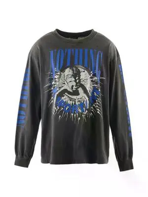 SAINT MXXXXXX X Kosuke Kawamura Graphic-print Long-sleeve T-shirt - Grey