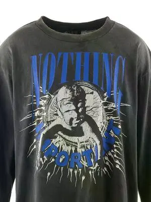 SAINT MXXXXXX X Kosuke Kawamura Graphic-print Long-sleeve T-shirt - Grey