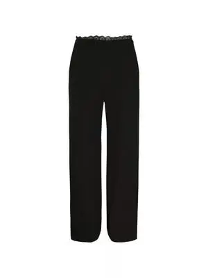 PUSHBUTTON Lace-trim Straight-leg Trousers