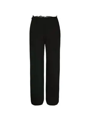 PUSHBUTTON Lace-trim Straight-leg Trousers