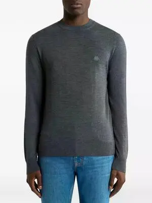 Etro Wool And Silk Sweater With Pegaso-embroidery