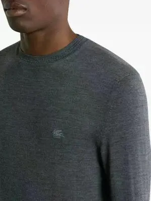 Etro Wool And Silk Sweater With Pegaso-embroidery