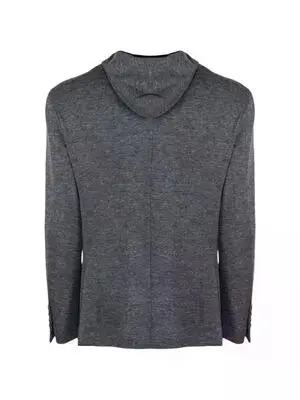 Eleventy Hooded Melange-effect Jacket - Grey