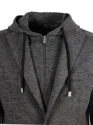 Eleventy Hooded Melange-effect Jacket - Grey