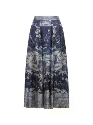 PIERRE-LOUIS MASCIA Silk Toile De Jouy Midi Skirt