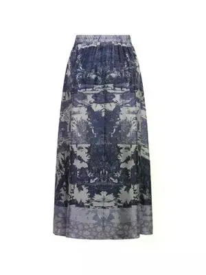 PIERRE-LOUIS MASCIA Silk Toile De Jouy Midi Skirt