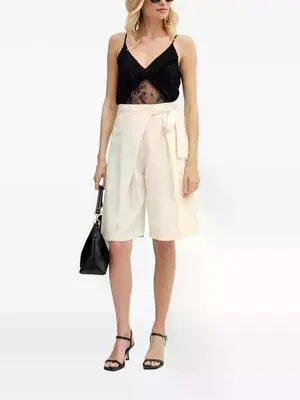 Sisley Lace-panelled Pleated Camisole Top