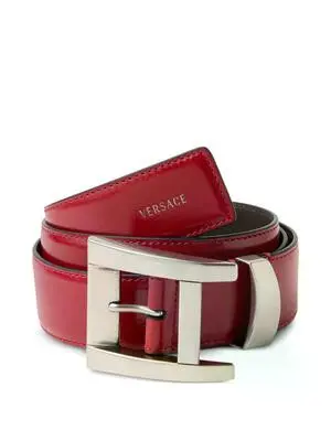 Versace Leather Belt 4 Cm - Red