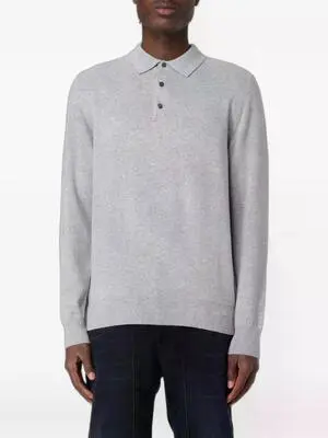 XC Fine-knit Long-sleeve Polo Shirt - Grey