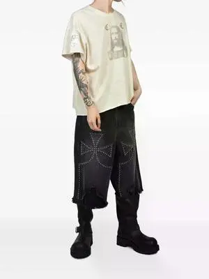 CRAZY CLOWN L.A. Graphic-print Distressed T-shirt