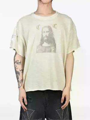 CRAZY CLOWN L.A. Graphic-print Distressed T-shirt
