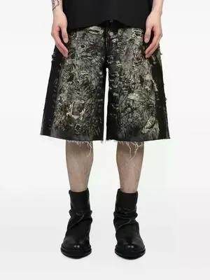 THUG CLUB Washed Distressed Denim Shorts