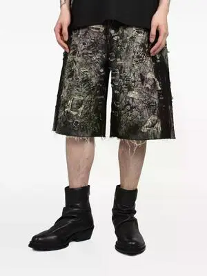 THUG CLUB Washed Distressed Denim Shorts