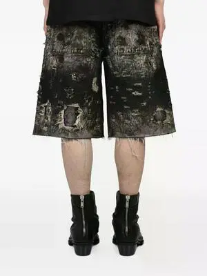 THUG CLUB Washed Distressed Denim Shorts
