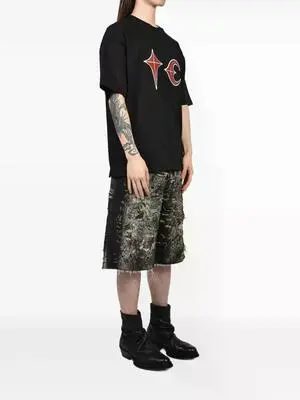 THUG CLUB Washed Distressed Denim Shorts