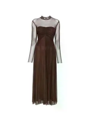 TWINSET Sheer-panel Ruched Maxi Dress