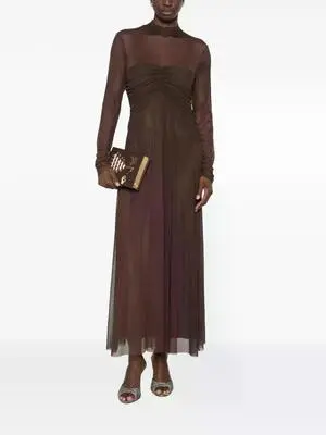 TWINSET Sheer-panel Ruched Maxi Dress