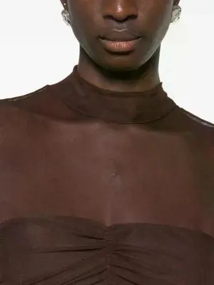 TWINSET Sheer-panel Ruched Maxi Dress