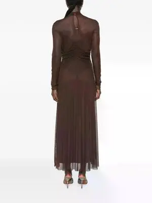 TWINSET Sheer-panel Ruched Maxi Dress