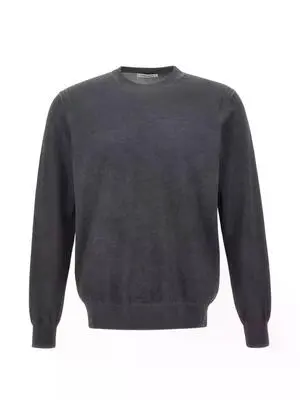 KANGRA Crew-neck Ribbed-trim Sweater - Blue
