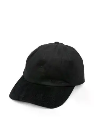 Barbour Logo-embroidered Corduroy Cap - Black