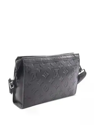 LOUIS VUITTON Monogram Shadow Gaston Wearable Wallet Crossbody Bag - Black