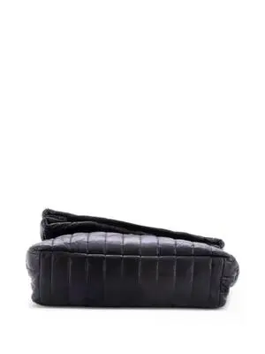 Balenciaga Monaco Chain Flap Quilted Leather Shoulder Bag - Black