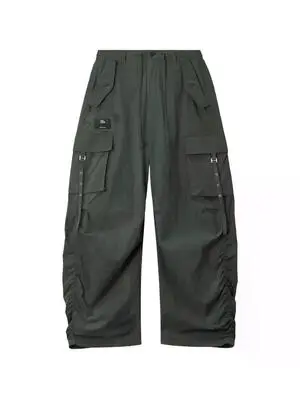 Izzue Buckle-detail Ruched Cargo Pants - Green