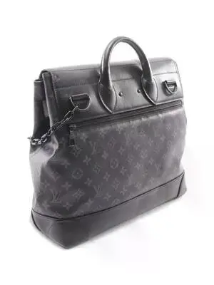 LOUIS VUITTON Monogram Eclipse Steamer Tote Bag - Black