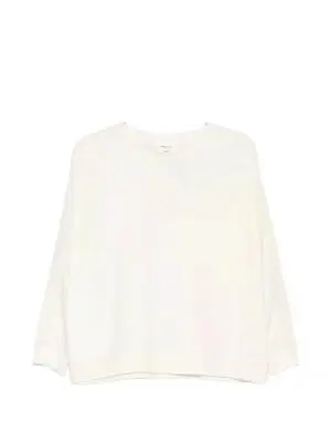 MAISON123 Long-sleeve Drop-shoulder Top - Neutrals