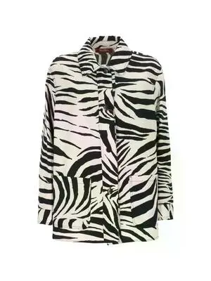 Max Mara Zebra-print Button-up Jacket
