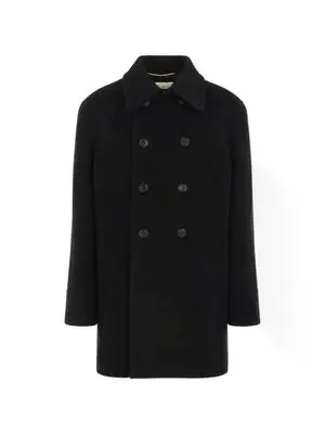 Saint Laurent Double-breasted Reinforced-shoulder Coat